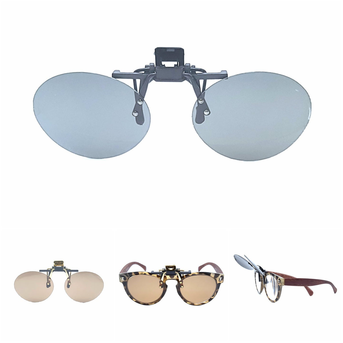 54mm Super Oval Clip on Flip up Sunglasses — Troy's Readers