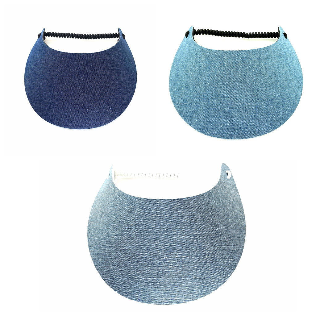 Fabric foam sun visor with adjustable coil lace band and no show ends ...
