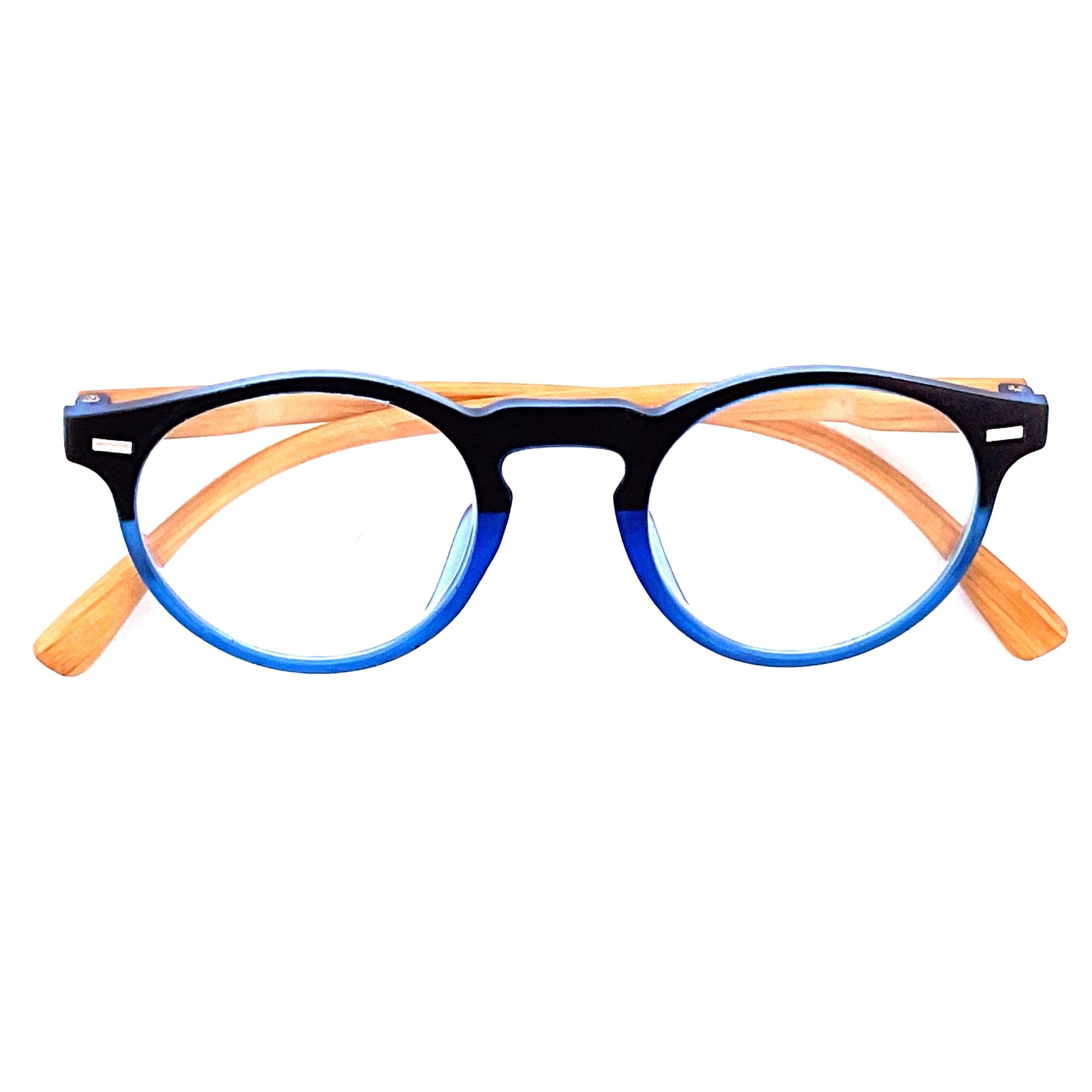Eco-Earth Round Frame Two Tone Readers With Matching Case — Troy's Readers