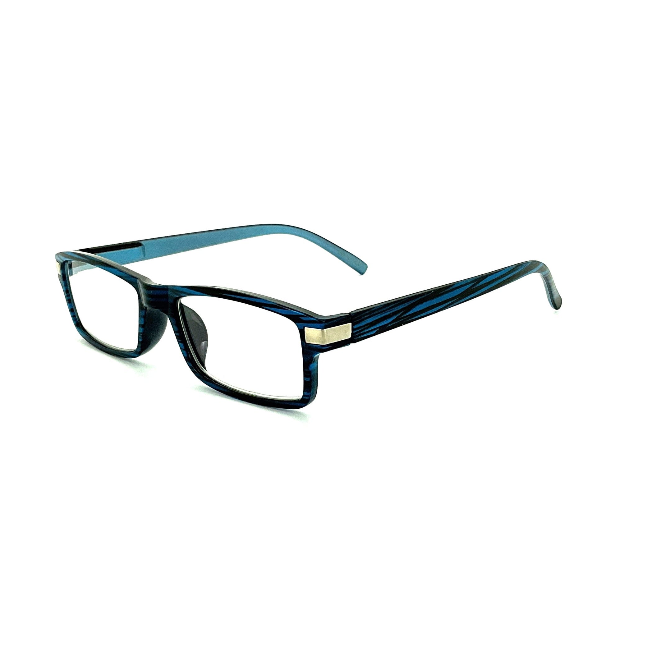 Plastic Metal Pattern Rectangular Framed Readers With Clear Case — Troy ...