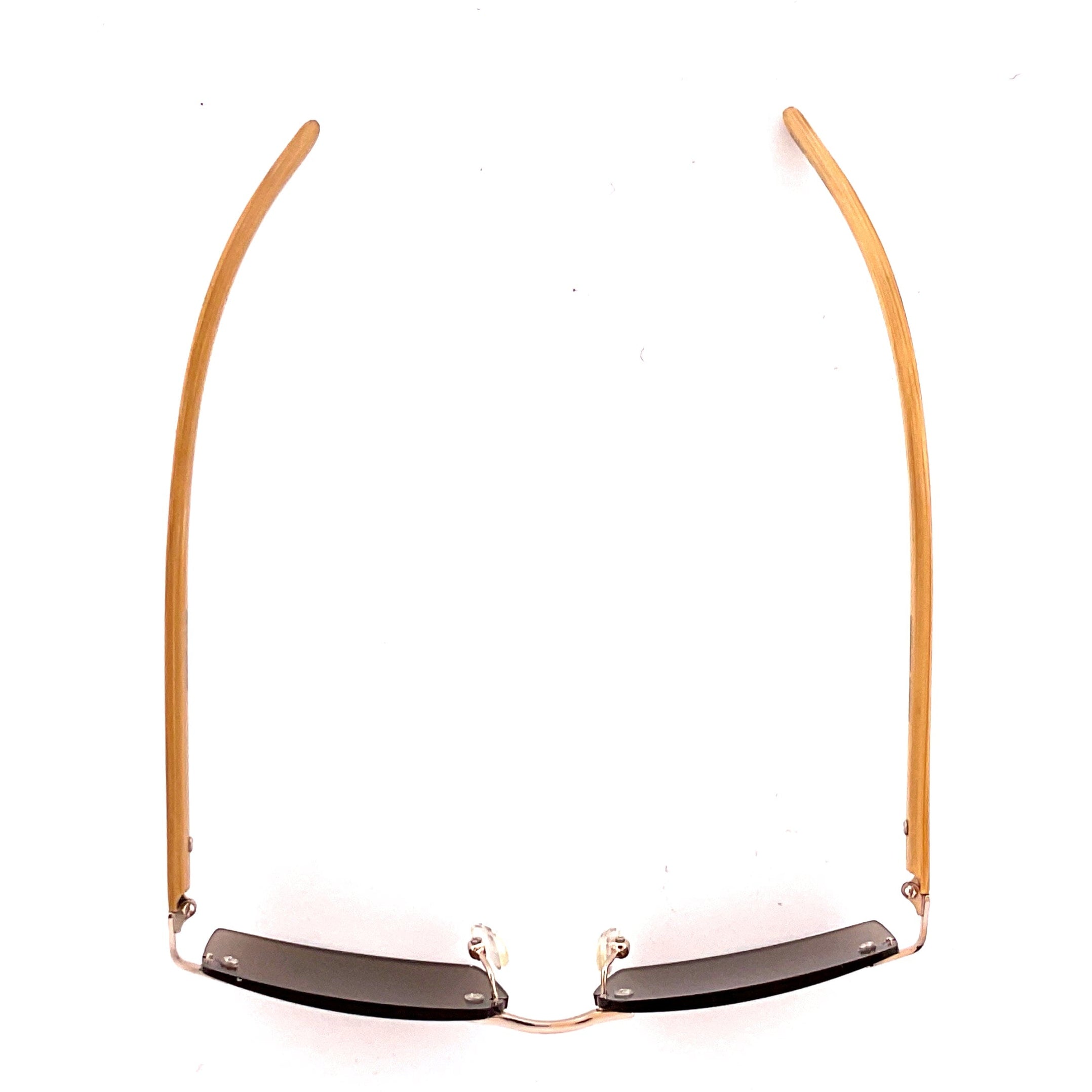 Rimless Fully Magnified Rectangular Frame Bamboo Sunglass Readers With ...