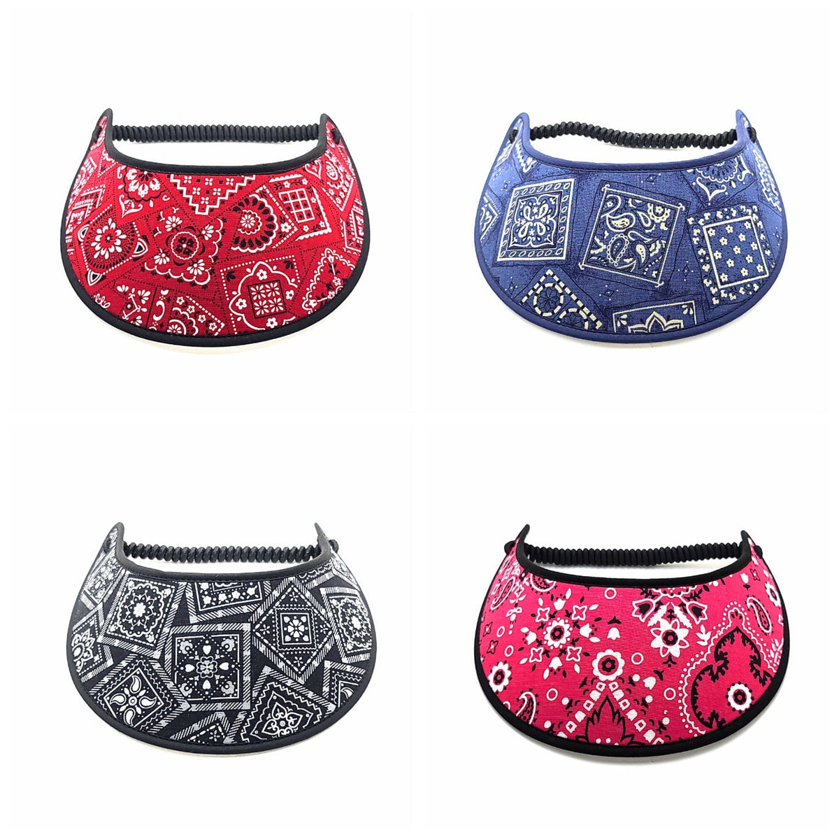 Trimmed Bandana Print Foam Sun Visor — Troy's Readers