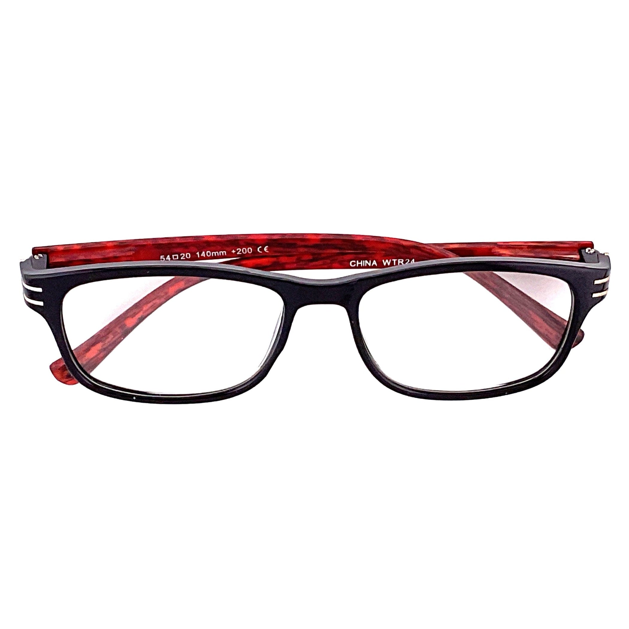Wood Tone Wayfarer Readers With Clear Case — Troy's Readers