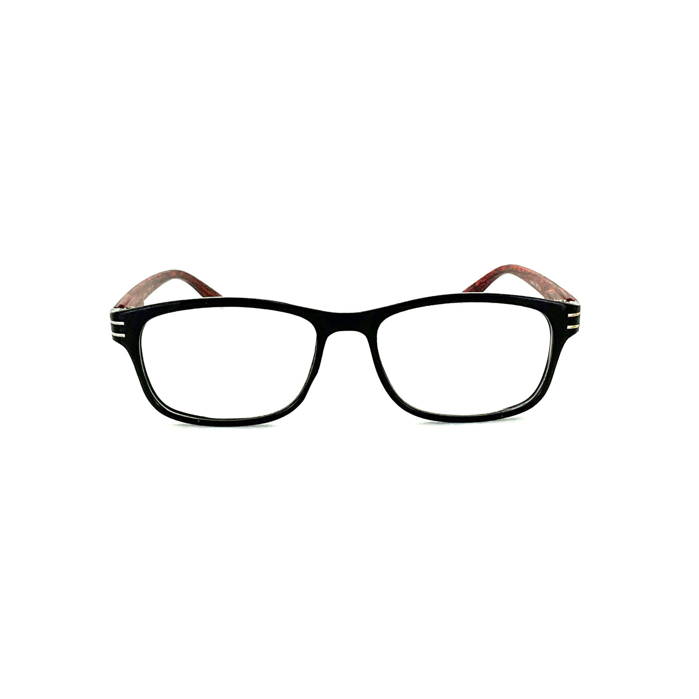 Wood Tone Wayfarer Readers With Clear Case — Troy's Readers