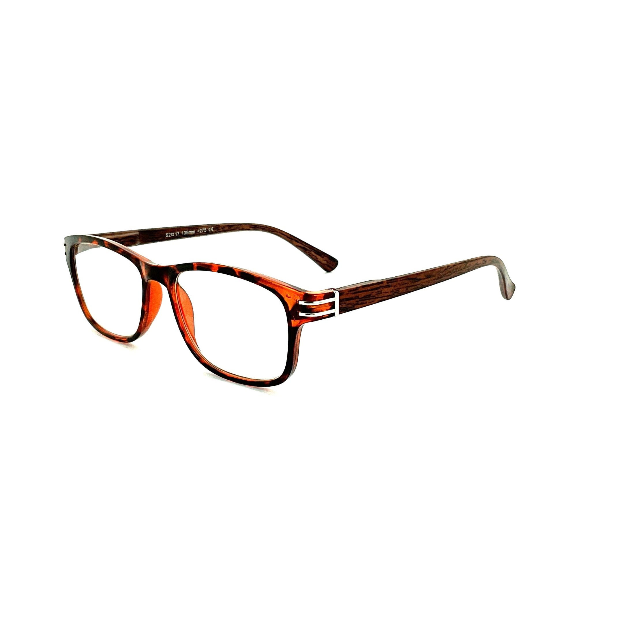 Wood Tone Wayfarer Readers With Clear Case — Troy's Readers